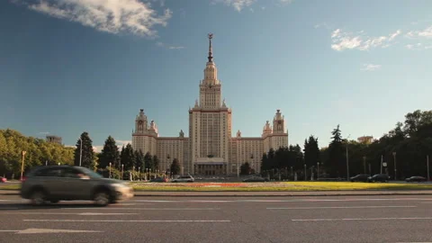 Building in the style of Stalin Architec... | Stock Video | Pond5