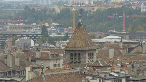 Building tower in Geneva | Stock Video | Pond5