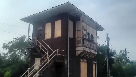 Buildings, Abandoned Railroad Control To... | Stock Video | Pond5