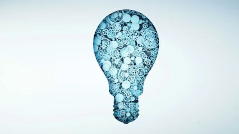 Bulb from gears. Realistic 4k flat anima... | Stock Video | Pond5