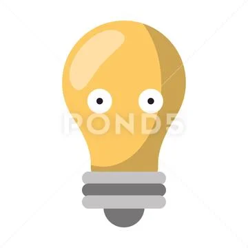 Bulb light cute cartoon vector illustration: Graphic #108574669