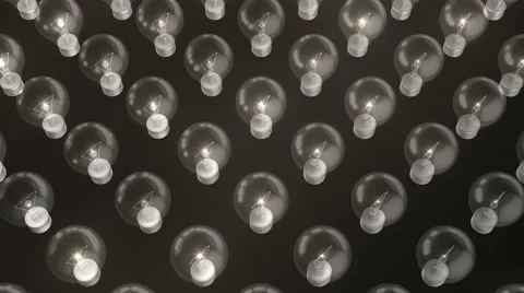 Bulbs Glowing Gold Animation | Stock Video | Pond5