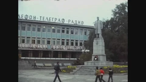 Bulgaria 1975, Dupnica street view in 70... | Stock Video | Pond5