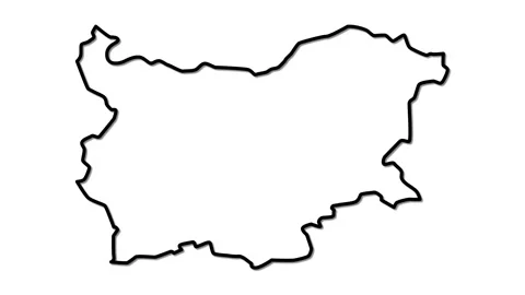 Bulgaria - country map outline self draw... | Stock Video | Pond5