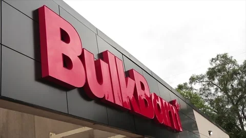 bulk barn logo sign on front of store en... | Stock Video | Pond5