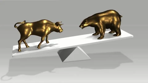 Bull and Bear on Scale Symbolizing Stock... | Stock Video | Pond5