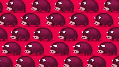 Bull cartoon purple characters wallpaper... | Stock Video | Pond5