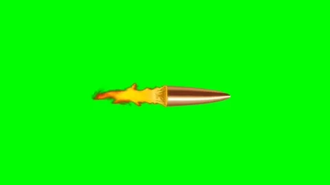 Bullet Flying with Fire Flame isolated o... | Stock Video | Pond5
