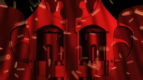 Bullets and Guns in Red Looping Animated... | Stock Video | Pond5