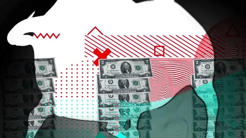 bullish video animation with dollars and... | Stock Video | Pond5