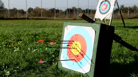 Bullseye in target on the ground | Stock Video | Pond5