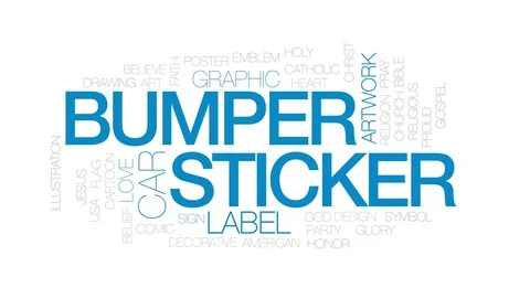 Bumper sticker animated word cloud, text... | Stock Video | Pond5