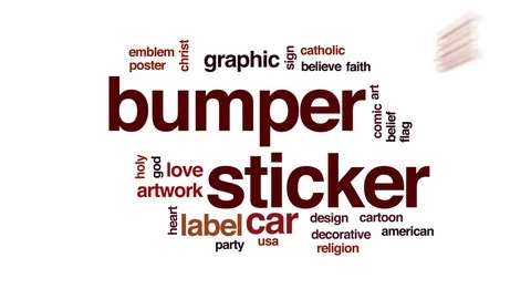Bumper sticker animated word cloud, text... | Stock Video | Pond5