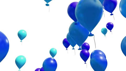 Bunch of blue Balloons rising up on Whit... | Stock Video | Pond5