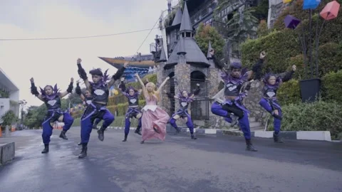 A Bunch of teenagers dancing together on... | Stock Video | Pond5