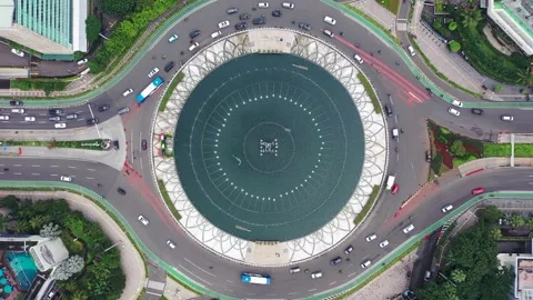Bundaran HI roundabout in Jakarta city c... | Stock Video | Pond5