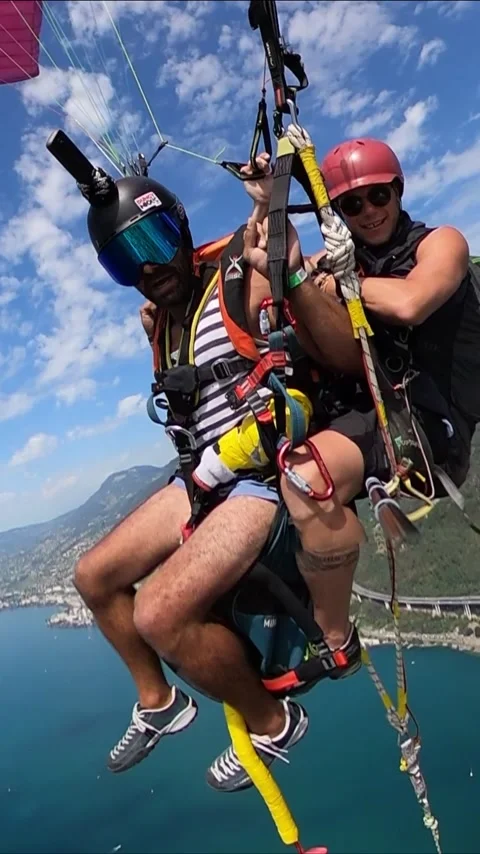 Bungee Jumping From a Paraglider, Montre... | Stock Video | Pond5