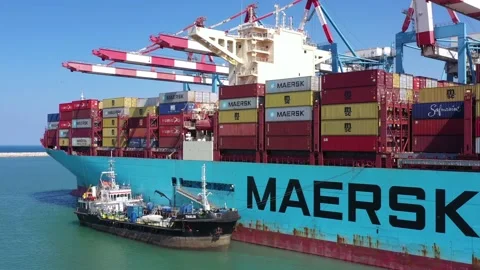 Bunkering, Small fuel tanker loading a m... | Stock Video | Pond5