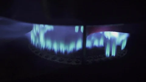 A bunsen burner in action low light. | Stock Video | Pond5