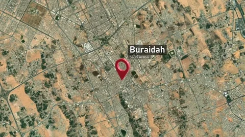 Buraidah City Map Zoom (Saudi Arabia) fr... | Stock Video | Pond5