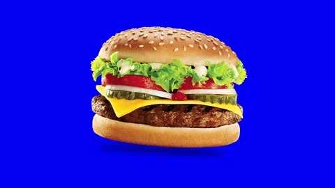 Burger Animation restaurant menu on blue... | Stock Video | Pond5