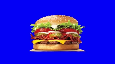 Burger Animation restaurant menu on blue... | Stock Video | Pond5