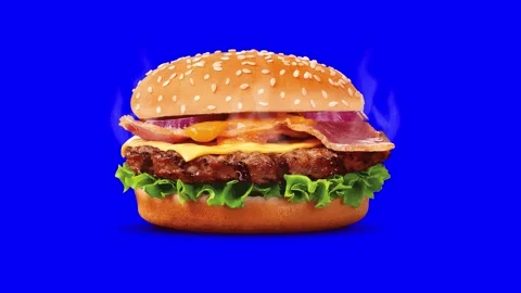 Burger Animation restaurant menu on blue... | Stock Video | Pond5