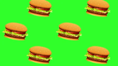 Burger falling from the sky with green s... | Stock Video | Pond5