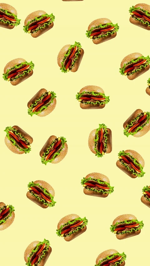 Burger flat animation color background | Stock Video | Pond5