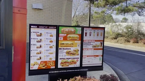 Burger King fast food drive thru menu or... | Stock Video | Pond5