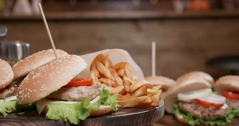 Burger Rotation Stock Video Footage | Royalty Free Burger Rotation ...