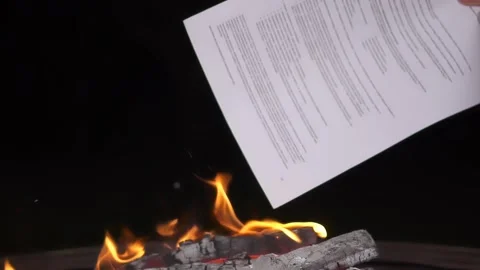 burn in fire handwritten letter. burn in... | Stock Video | Pond5