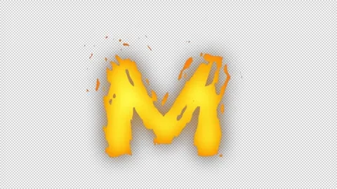Burning Alphabet M, Fire Alphabet Animat... | Stock Video | Pond5