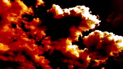 Burning Blowing Hell Fire Clouds Time La... | Stock Video | Pond5