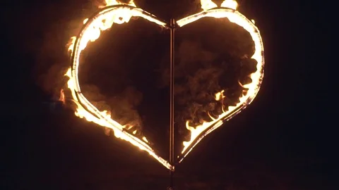 Love Heart On Fire Stock Video Footage | Royalty Free Love Heart On ...