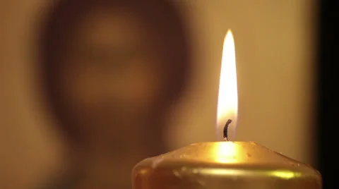 burning candle jesus christ easter resu... | Stock Video | Pond5
