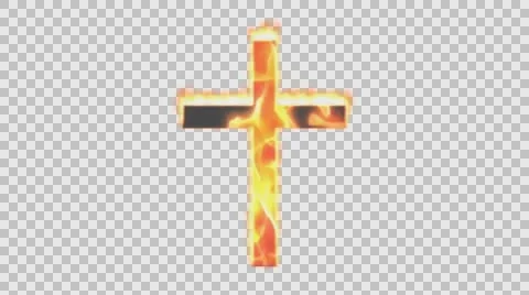 Burning Cross With Alpha | Stock Video | Pond5