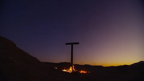 Burning Cross Stock Footage ~ Royalty Free Stock Videos | Pond5