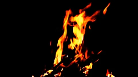 burning fire background, zoom in, camp f... | Stock Video | Pond5