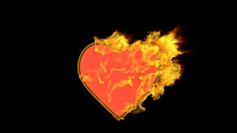 Burning fire heart looped background. | Stock Video | Pond5