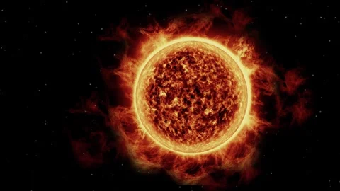 Burning Fire Hot Sun on Space Background | Stock Video | Pond5