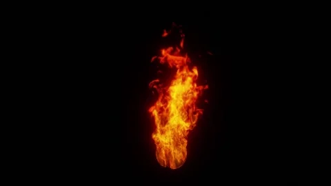 Burning fire. Realistic fire on black ba... | Stock Video | Pond5