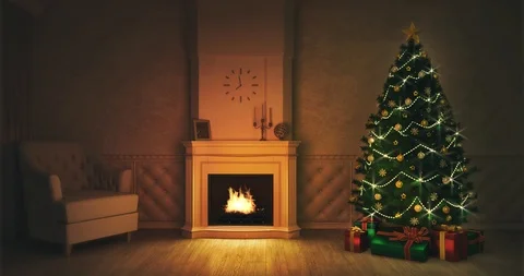 Christmas Fireplace Loop Stock Video Footage | Royalty Free Christmas ...