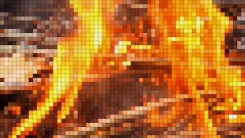 burning flame. pixel background | Stock Video | Pond5