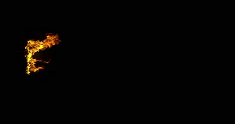 Burning Flames On Black And Alpha Backgr... | Stock Video | Pond5