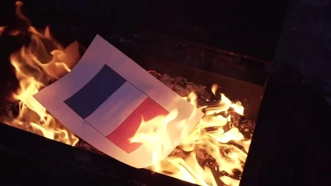 French Flag Burning Stock Video Footage | Royalty Free French Flag ...