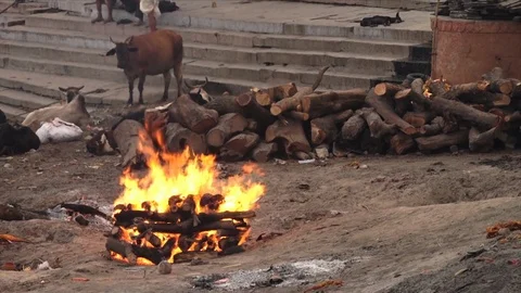 Burning Funeral Pyre Stock Video Footage | Royalty Free Burning Funeral ...