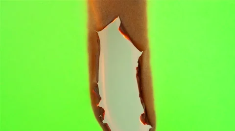 Burning green screen on the white backg... | Stock Video | Pond5