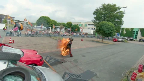 Man Running Into Fire Stock Footage ~ Royalty Free Stock Videos | Pond5