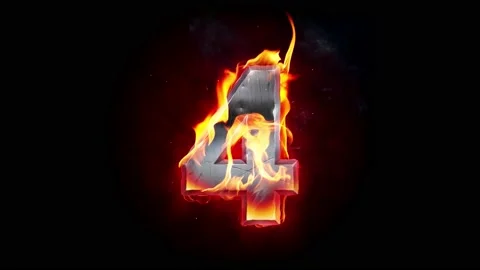 Burning metallic number. Fiery font. Rea... | Stock Video | Pond5